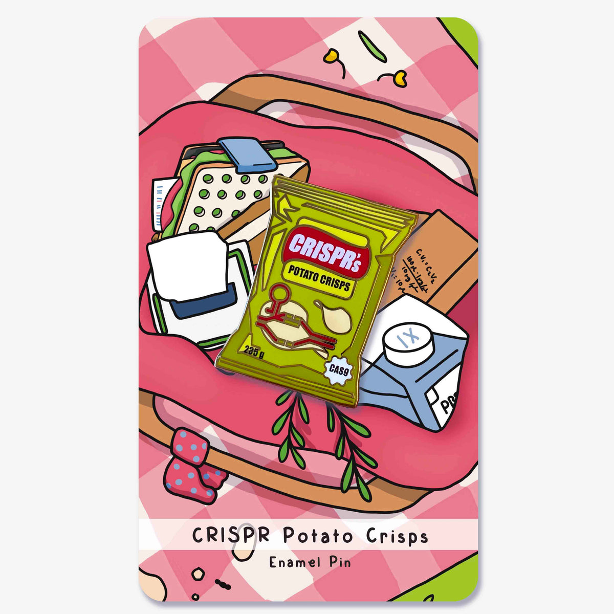 CRISPR Potato Crisps Enamel Pin | Science Collective