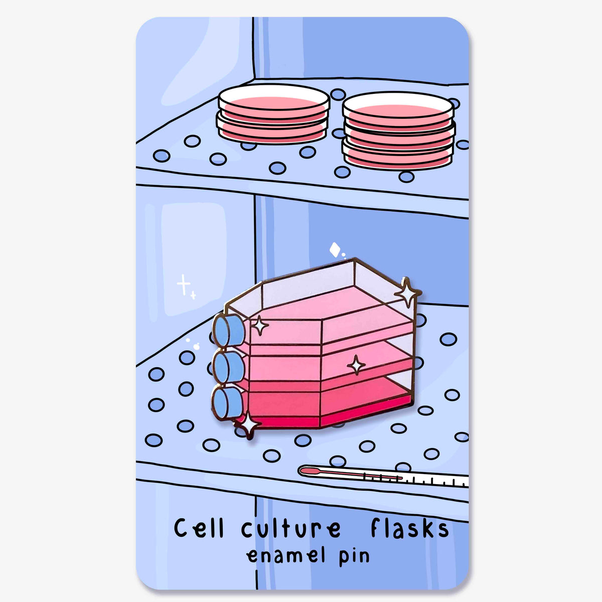 Cell Culture Flask Enamel Pin - Cell Biology Lapel Pins | Science ...