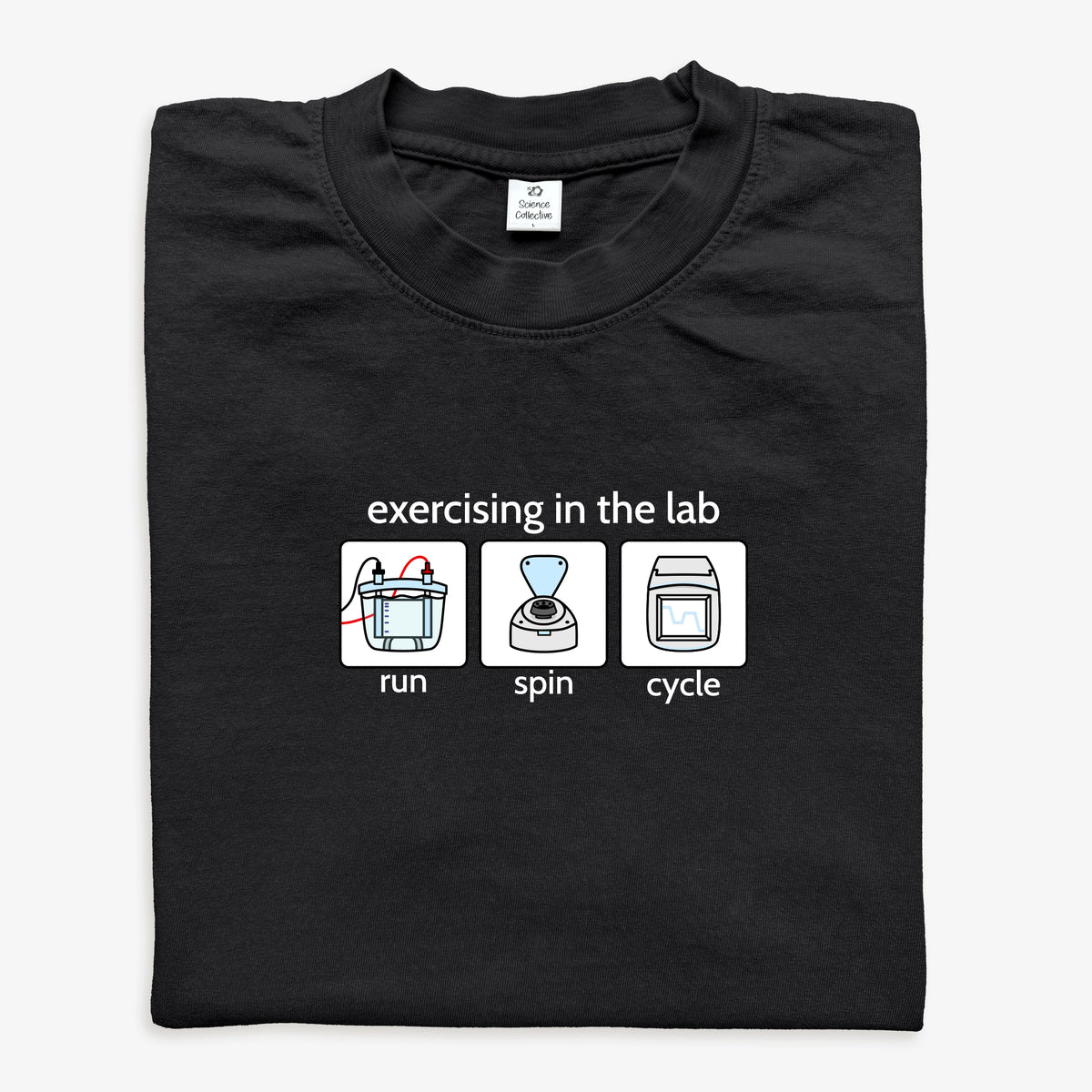 Exercising in the Lab T-Shirt | Science Collective x Microbe Doodles